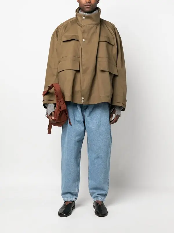 Hed Mayner Olive Cropped Parka - Green | Editorialist