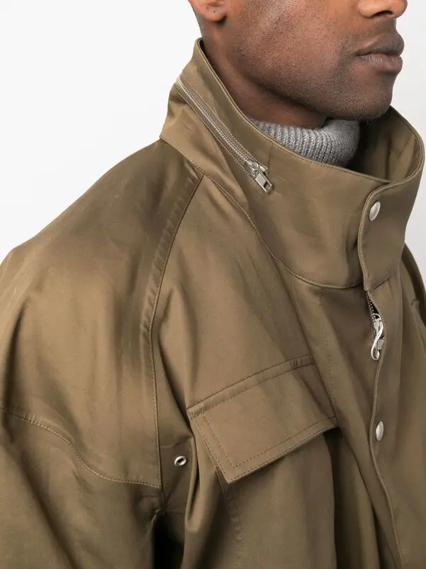Hed Mayner Olive Cropped Parka - Green | Editorialist