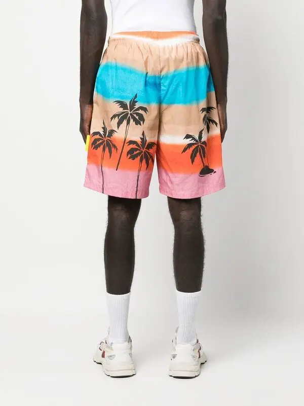 BARROW Palm-tree Print Bermuda Shorts