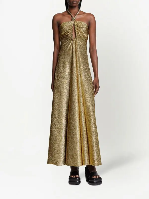 Buy Proenza Schouler Metallic-effect Jersey Halterneck Dress - Gold At 50%  Off | Editorialist