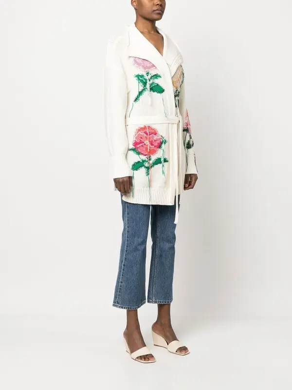TWINSET Floral Intarsia-knit Cardigan