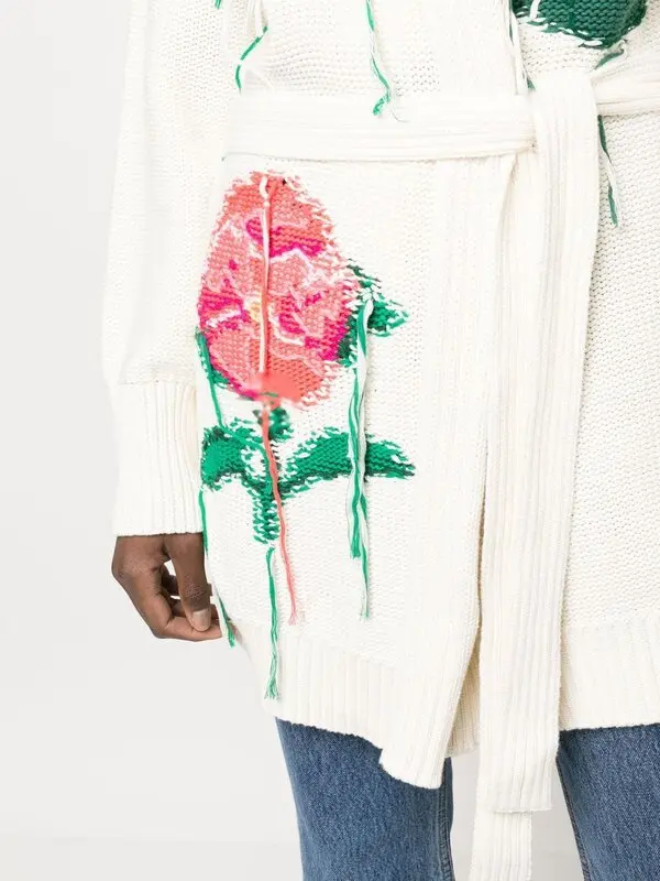 TWINSET Floral Intarsia-knit Cardigan