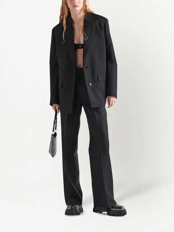 Prada Triangle-logo Trousers - Black
