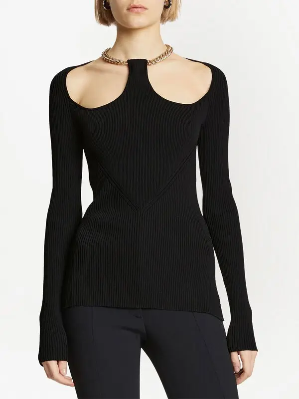 Proenza Schouler Chain-detail Ribbed-knit Jumper