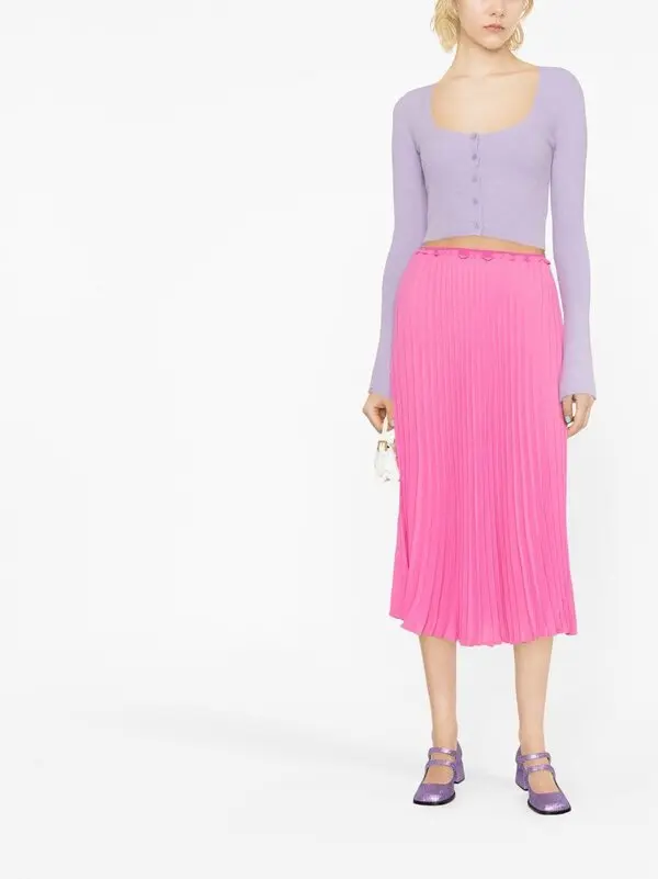 Red Valentino High-waisted Pleated Midi Skirt