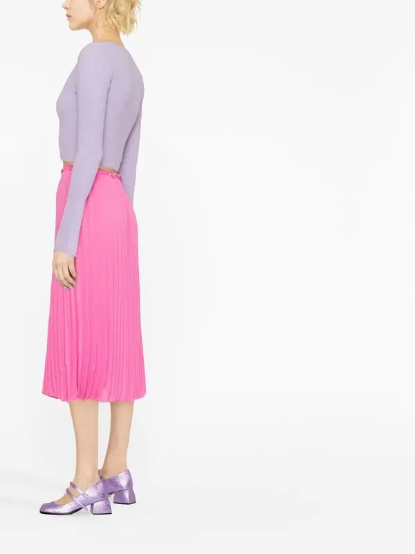 Red Valentino High-waisted Pleated Midi Skirt
