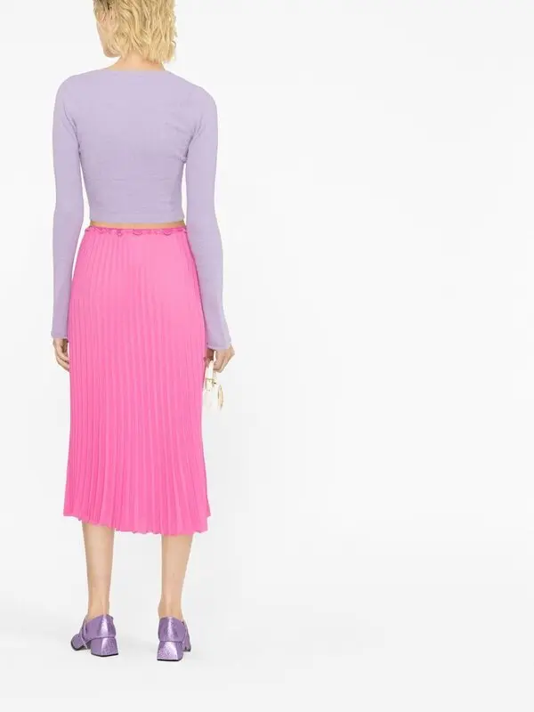 Red Valentino High-waisted Pleated Midi Skirt