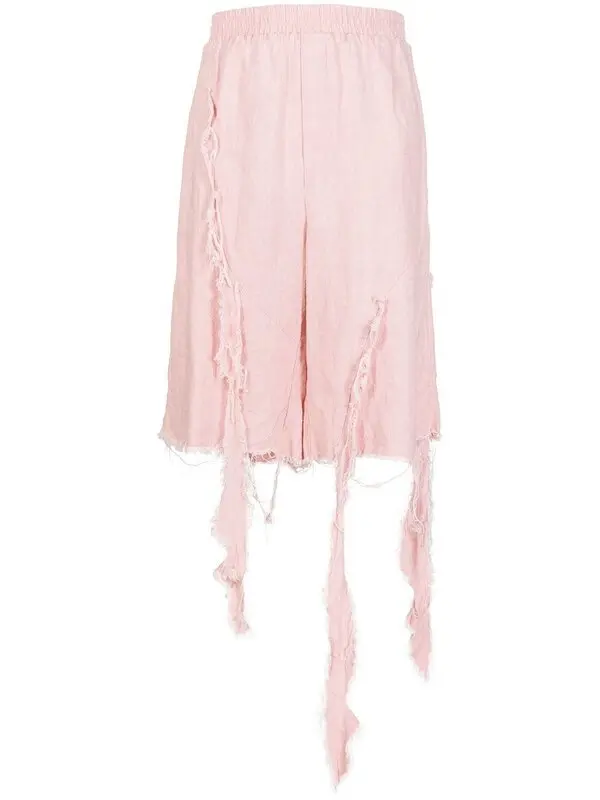 Natasha Zinko Ripped Hemp Shorts - Pink
