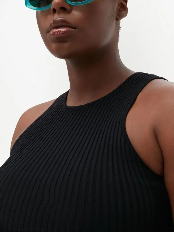 GANNI Panelled Rib-knit Vest Top