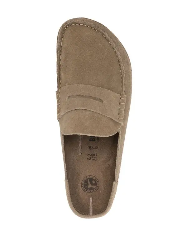 BIRKENSTOCK Suede Slip-on Mules With Cork Platform Sole