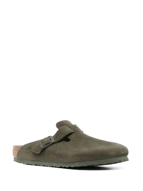 BIRKENSTOCK Suede Leather Slippers - Green