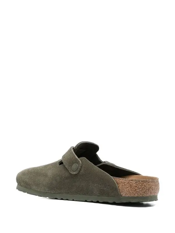 BIRKENSTOCK Suede Leather Slippers - Green