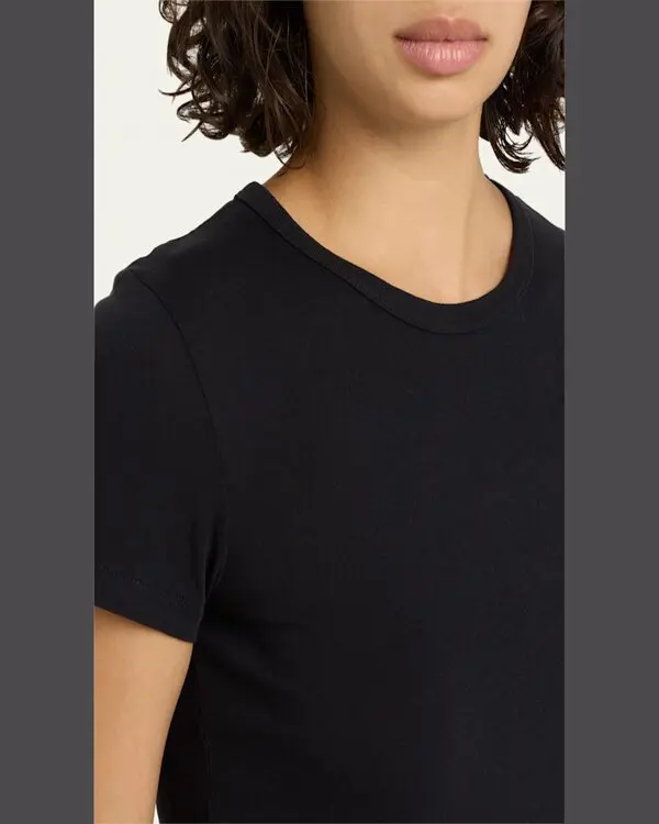 SLVRLAKE Fitted Cropped Baby Tee - Raven