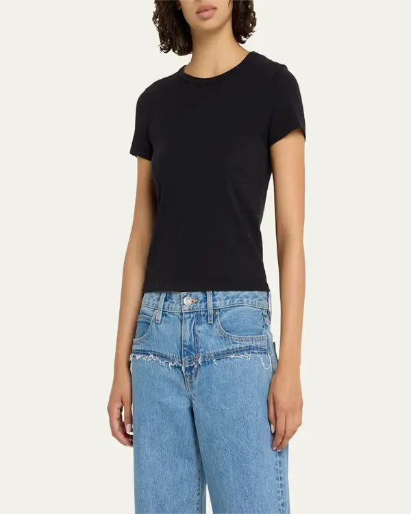 SLVRLAKE Fitted Cropped Baby Tee - Raven