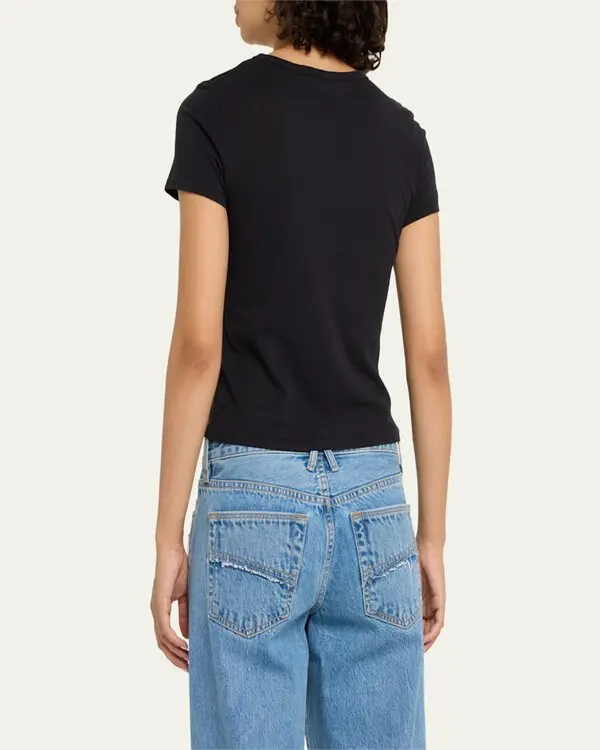 SLVRLAKE Fitted Cropped Baby Tee - Raven