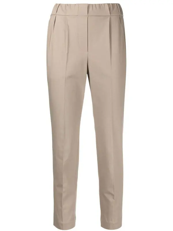 Brunello Cucinelli Cropped Tapered Trousers - Neutrals