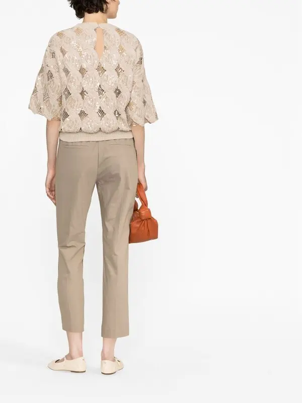 Brunello Cucinelli Cropped Tapered Trousers - Neutrals