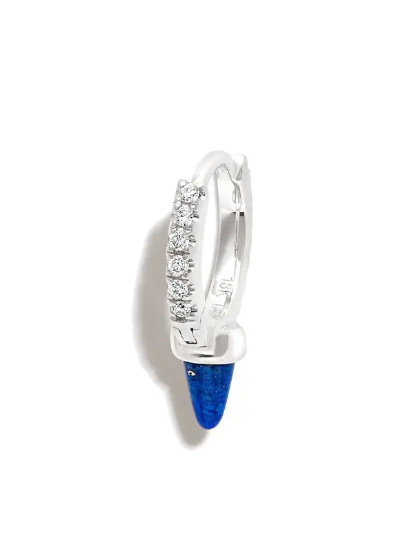 MARIA TASH 18kt White Gold Lapis Lazuli And Diamond Earring - Silver