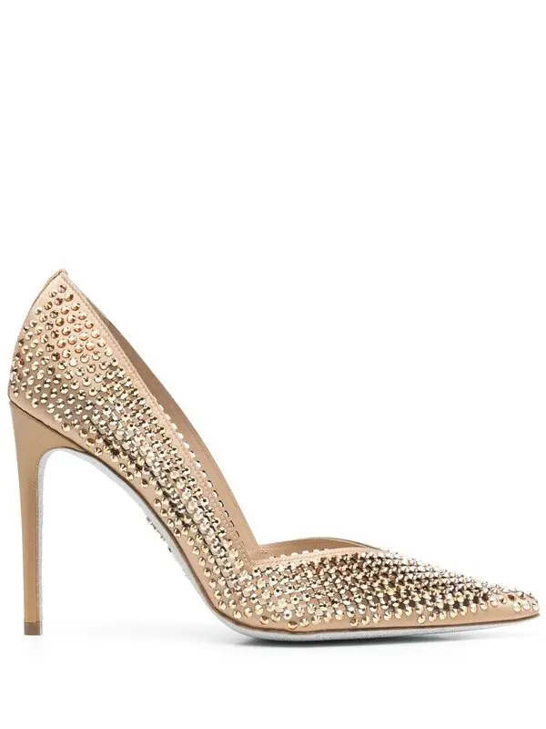 Rene Caovilla Swarovski-embellished Pumps - Neutrals