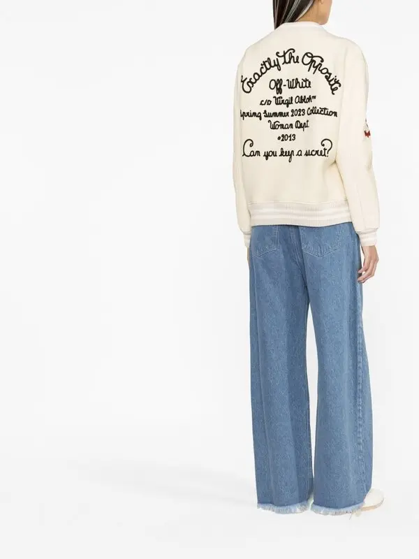 Off-White Appliquéd Bomber Jacket