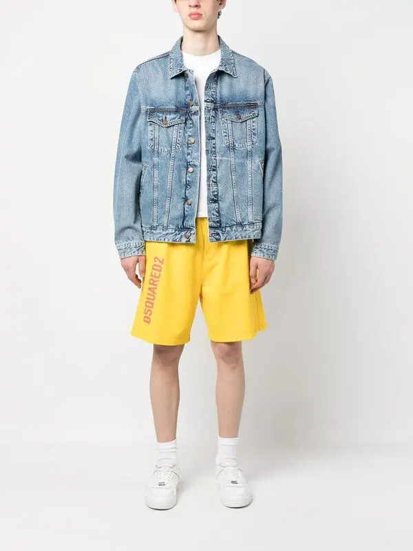 Dsquared2 Cotton Logo Print Shorts