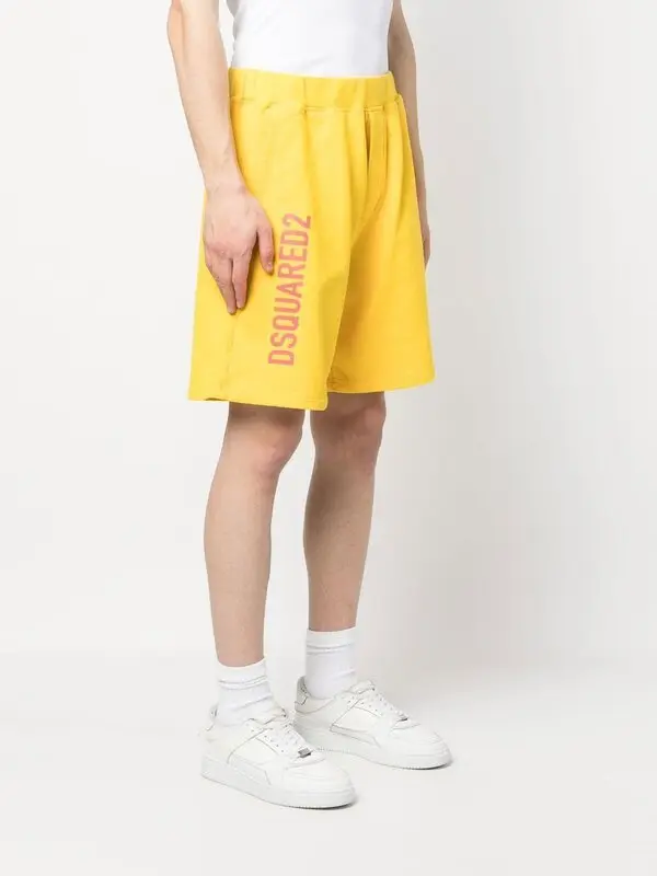 Dsquared2 Cotton Logo Print Shorts