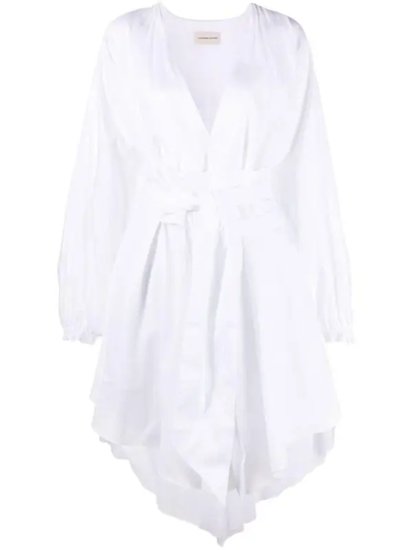 Alexandre Vauthier Ruched-detail Long-sleeve Midi Dress
