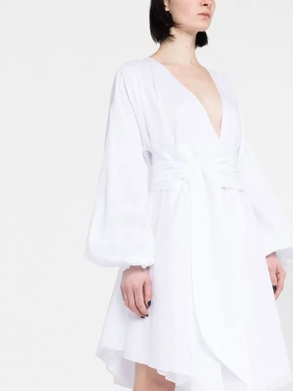 Alexandre Vauthier Ruched-detail Long-sleeve Midi Dress