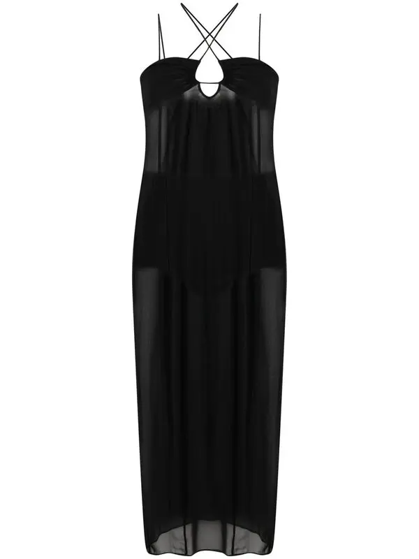 Patrizia Pepe Abito Sottoveste Midi Dress - Black