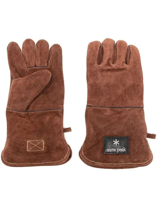 SNOW PEAK Leather Fire Side Gloves - Brown
