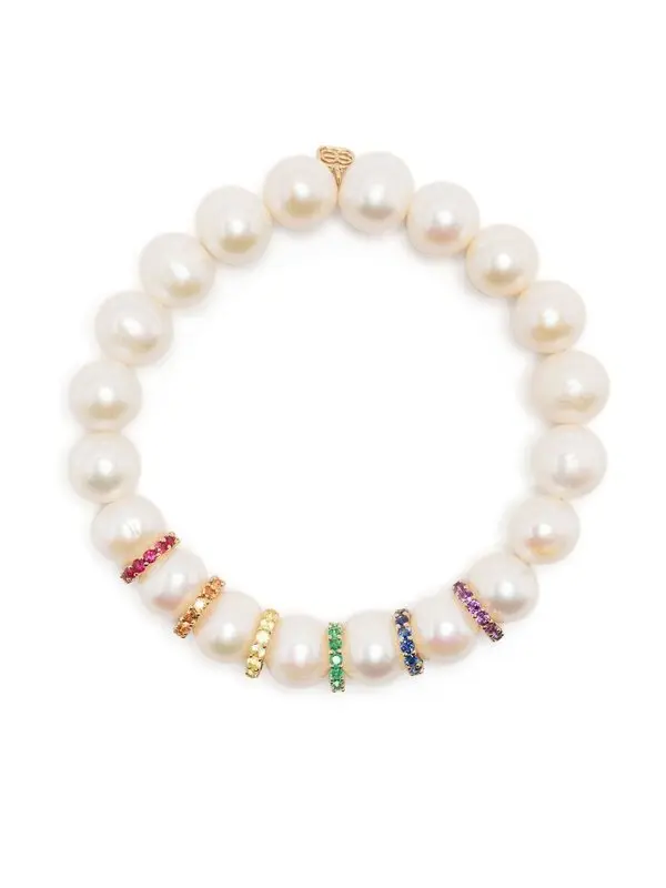 SYDNEY EVAN 14kt Yellow Gold Multi-stone Pearl Bracelet - White