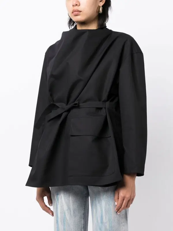 JNBY Asymmetrical Layered Tie-waist Jacket