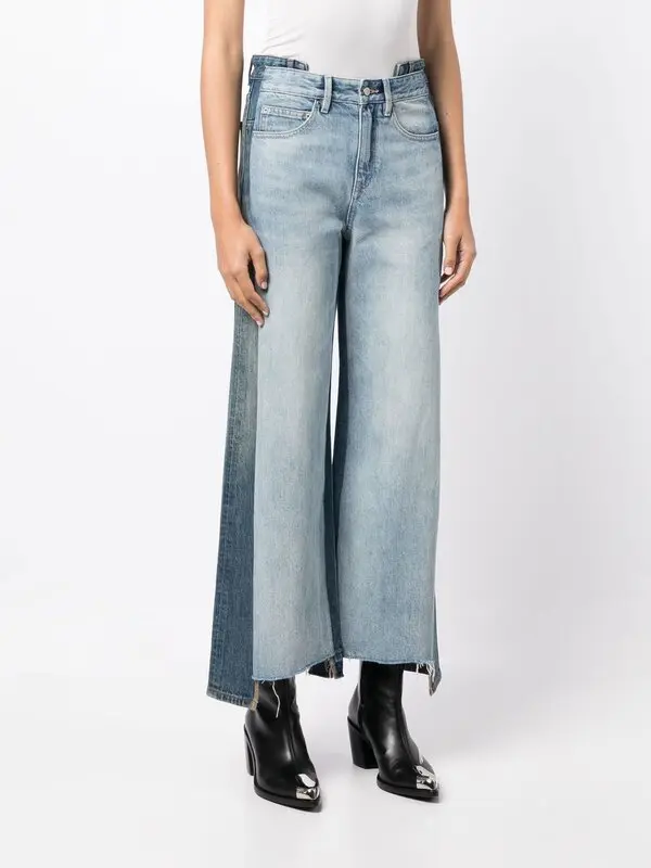 JNBY Patchwork Asymmetric Denim Jeans