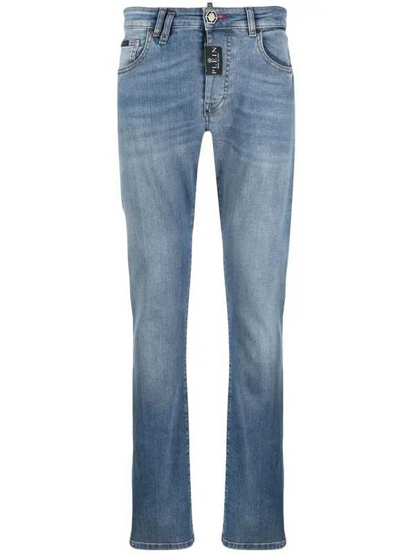 Philipp Plein Premium-hexagon Straight-fit Jeans - Blue