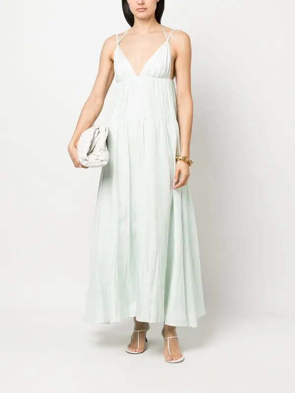 JOSEPH V-neck Long Dress - Green
