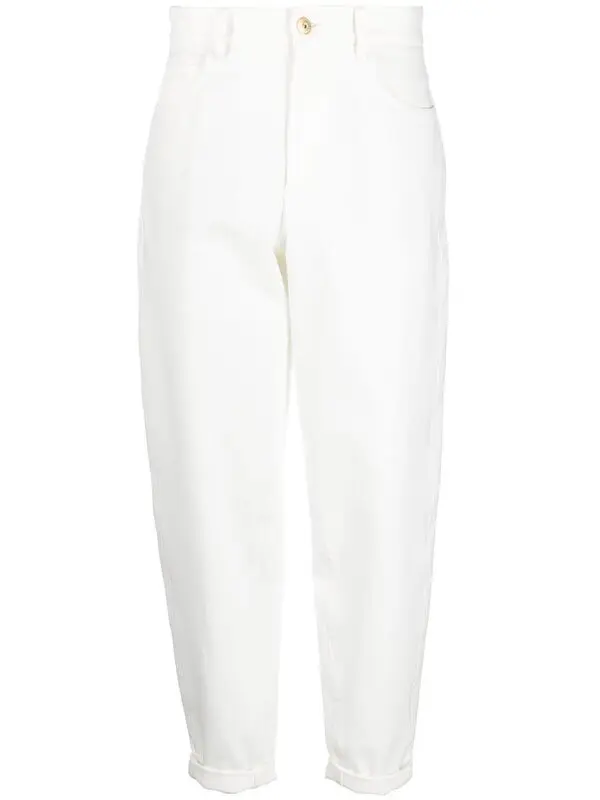 Brunello Cucinelli Tapered Tailored Trousers - White