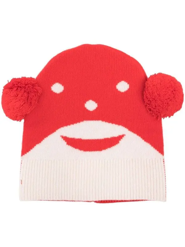 WALTER VAN BEIRENDONCK Pop-up Animal Ears Beanie - Red