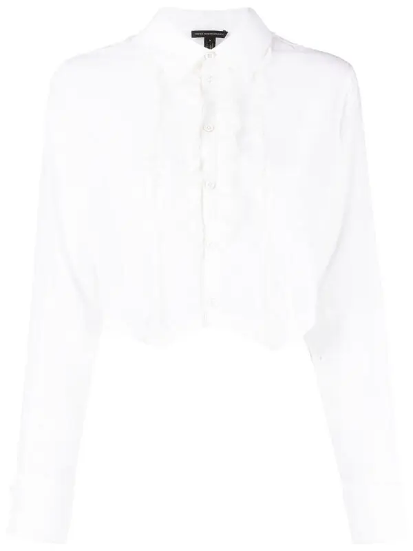 Kiki De Montparnasse Ruffled Tuxedo Shirt - White