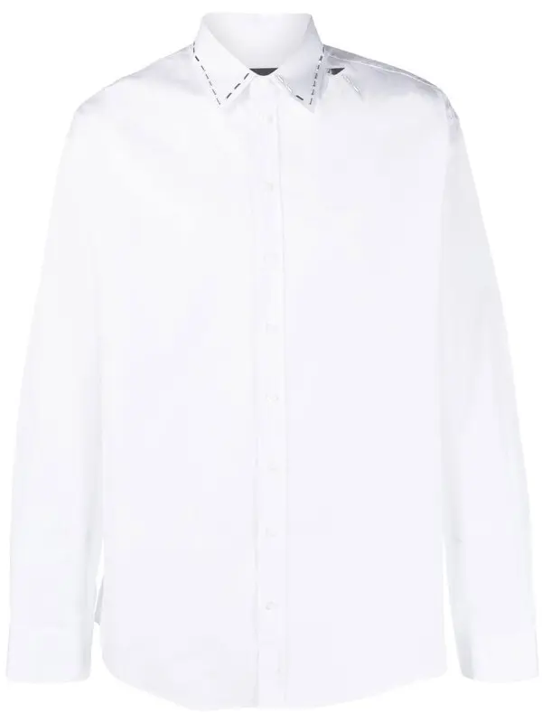 Dsquared2 Stitch-Detail Long-Sleeved Shirt In White - 65% Off 