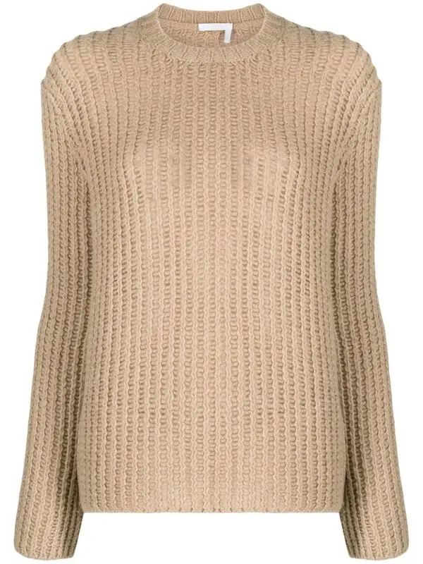 Chloé Crew-neck Waffle-knit Jumper