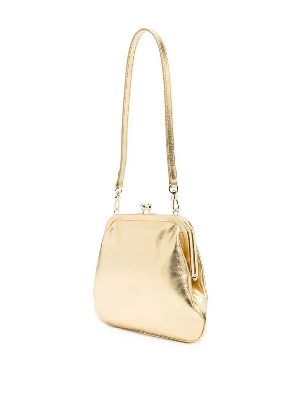 Vivienne Westwood Injected-Orb Metallic-Finish Clutch Bag - Gold