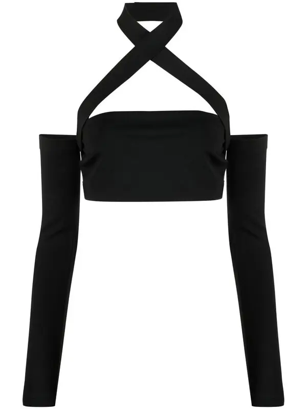 Dolce & Gabbana Cross-strap Cut-out Top - Black