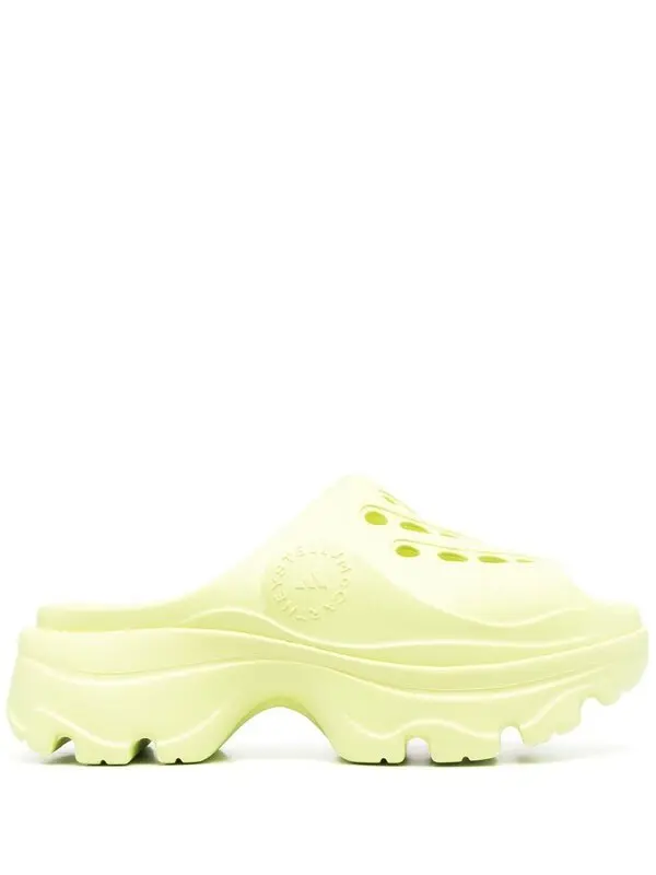 Adidas Logo-embossed Perforated Clogs - Yellow