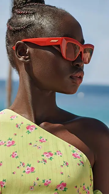 Bottega Veneta Edgy Cat Eye Sunglasses - Orange-Orange  display picture 2
