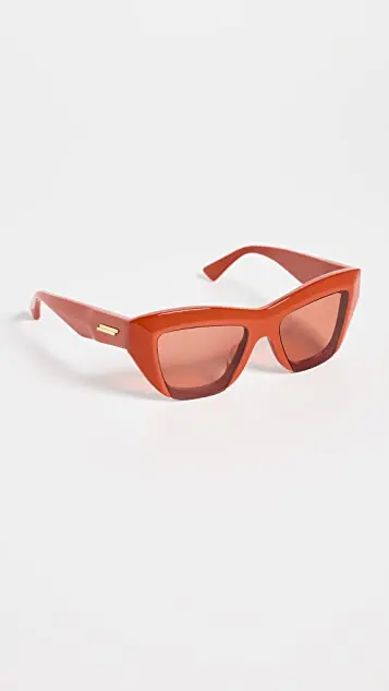 Bottega Veneta Edgy Cat Eye Sunglasses - Orange-Orange-Orange