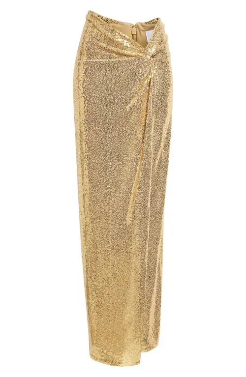 Michael Kors Hand Embroidered Sequin Stretch Jersey Pareo Skirt