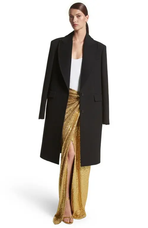 Michael Kors Hand Embroidered Sequin Stretch Jersey Pareo Skirt