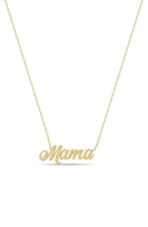 Zoe Chicco 14k Gold Mama Script Pendant Necklace - 14k Yellow Gold