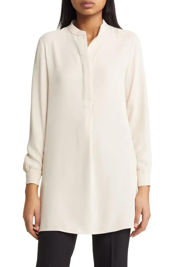 Anne Klein Band Collar Tunic Top