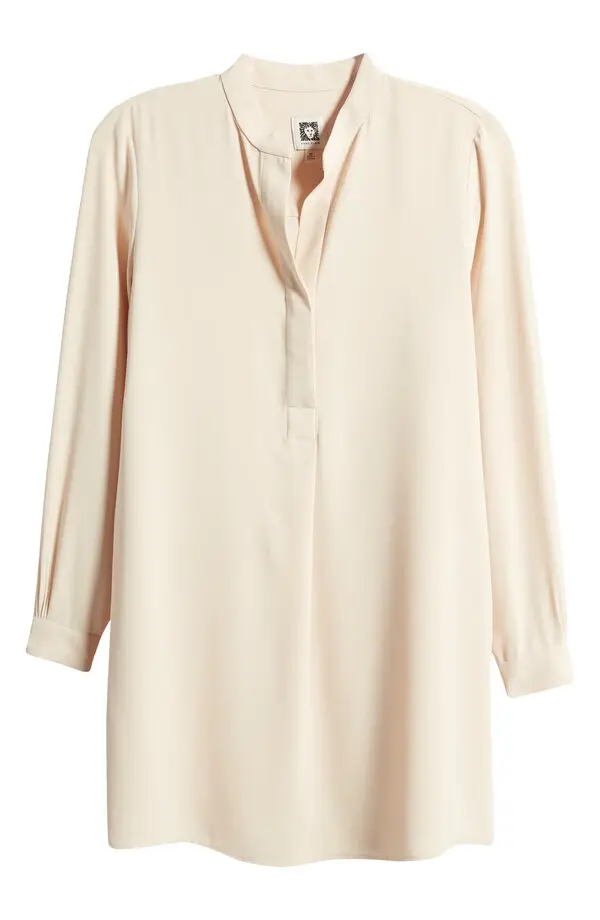 Anne Klein Band Collar Tunic Top
